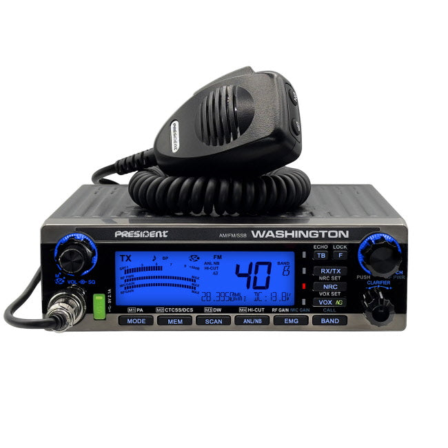 President Washington 10m & 12m 80W CB Ham Mobile Transceiver Radio, Co ...